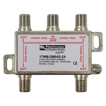 17MM-DM04S-2A - 4 Way Splitter for Foxtel SMS Systems Max 30V 2A Power ...